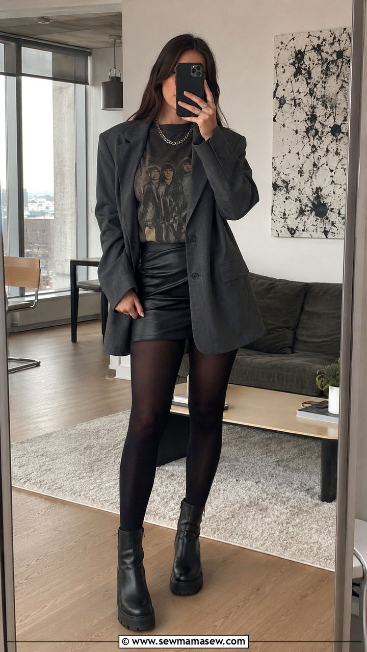 30 Mini Skirt Outfit Ideas With a Blazer for Smart Style