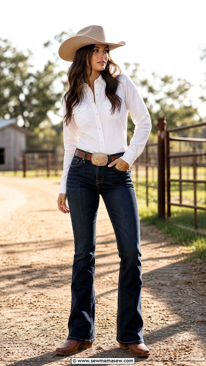 20 Western Outfit Ideas With Lucchese Boots for Chic Cowgirls