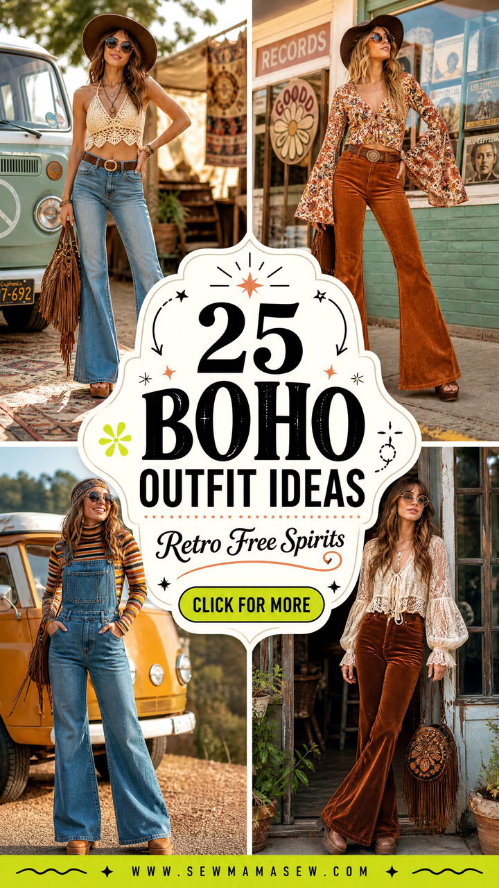25 Boho Outfit Ideas 70s Style for Retro Free-Spirits