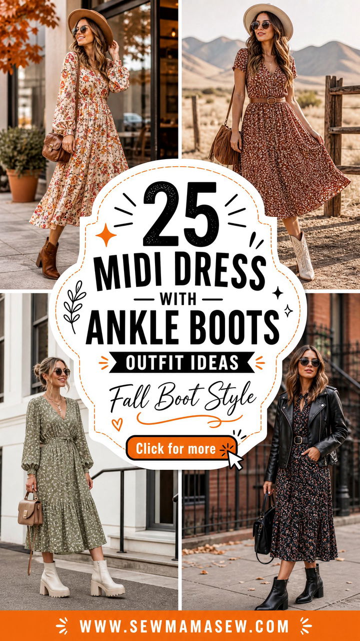 25 Midi Dress With Ankle Boots Outfit Ideas for Fall Style