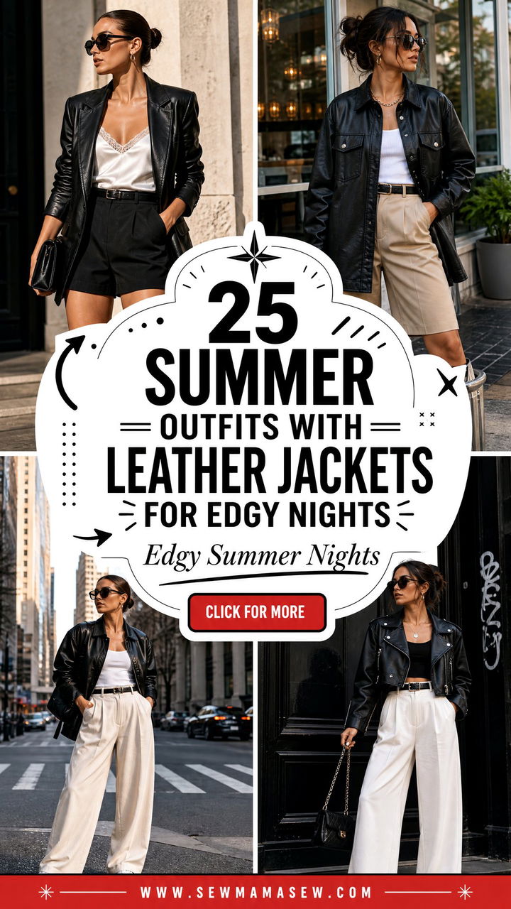 25 Summer Outfits With Leather Jackets For Edgy Nights