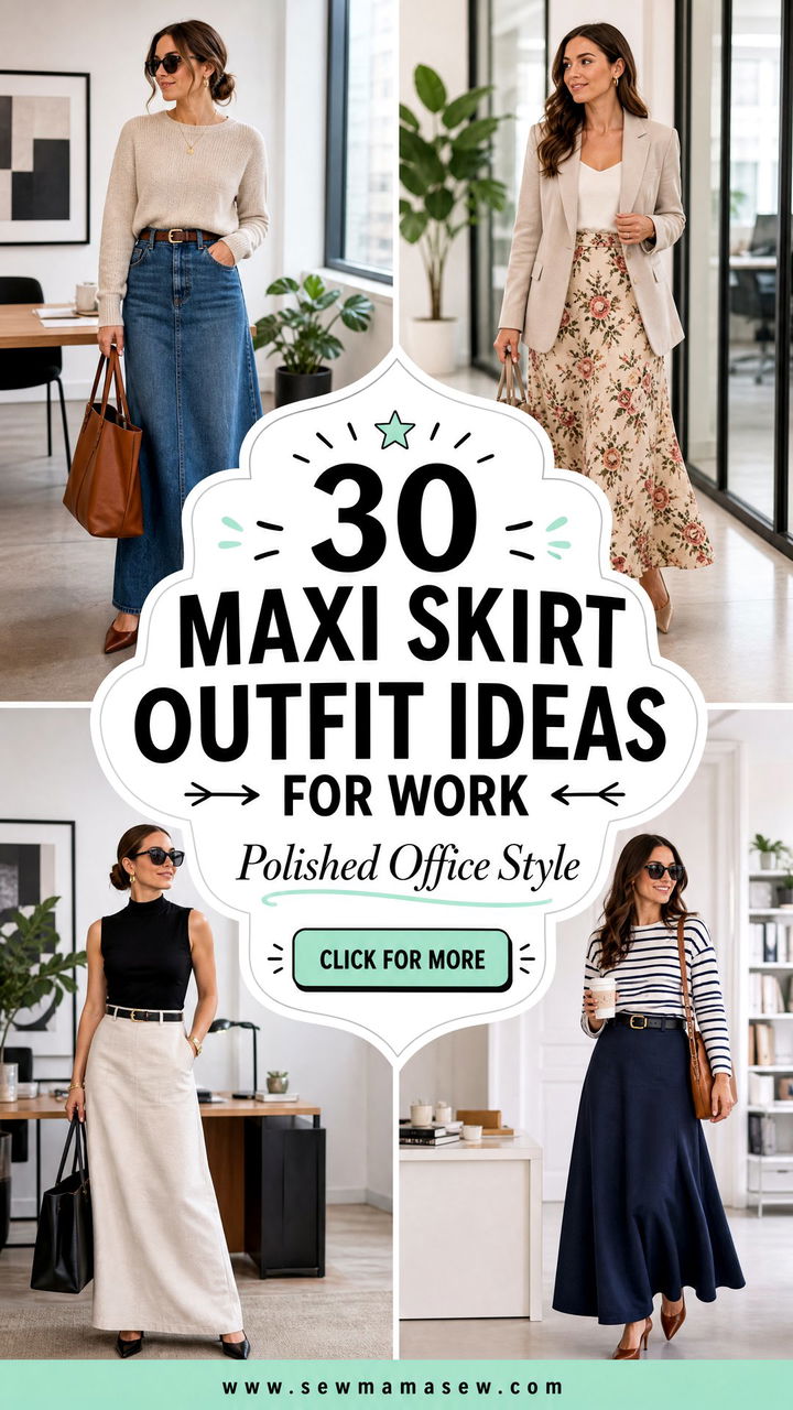 30 Maxi Skirt Outfit Ideas for Work That Look Polished