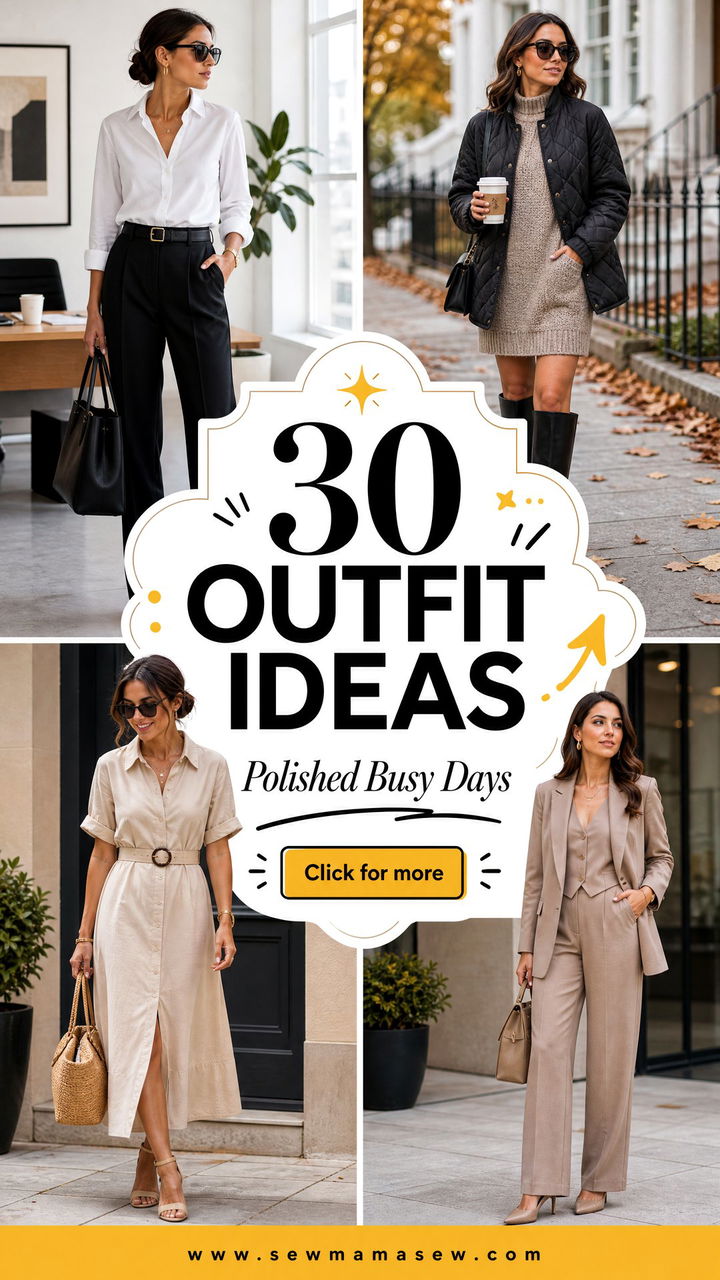 30 Outfit Ideas For Working Moms For Polished Busy Days
