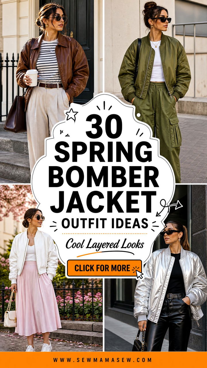 30 Spring Bomber Jacket Outfit Ideas for Cool Layering