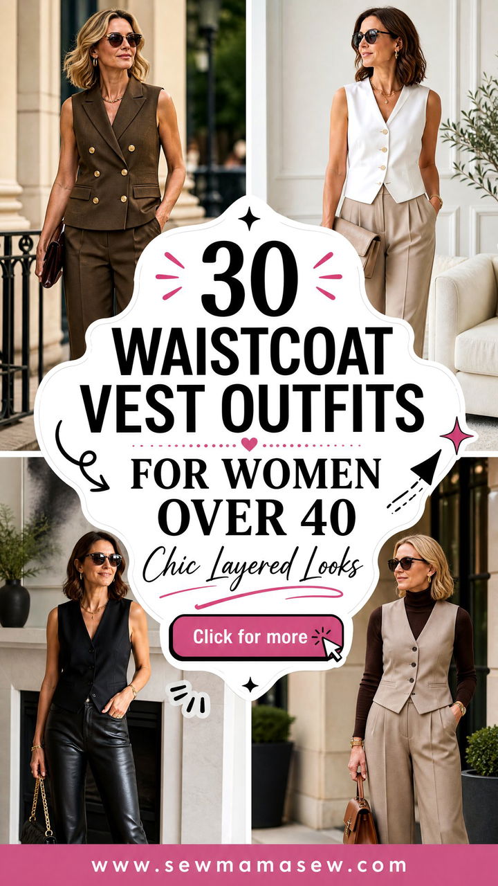 30 Waistcoat Vest Outfits for Women Over 40: Chic Layers